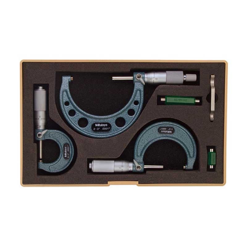 103-922 Micrometer Set 0-3" Range-3 Mics and 2 Standards