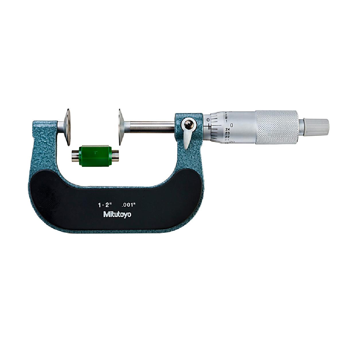 123-126 Disk Micrometer 1-2" Range 0.001" with Ratchet Stop