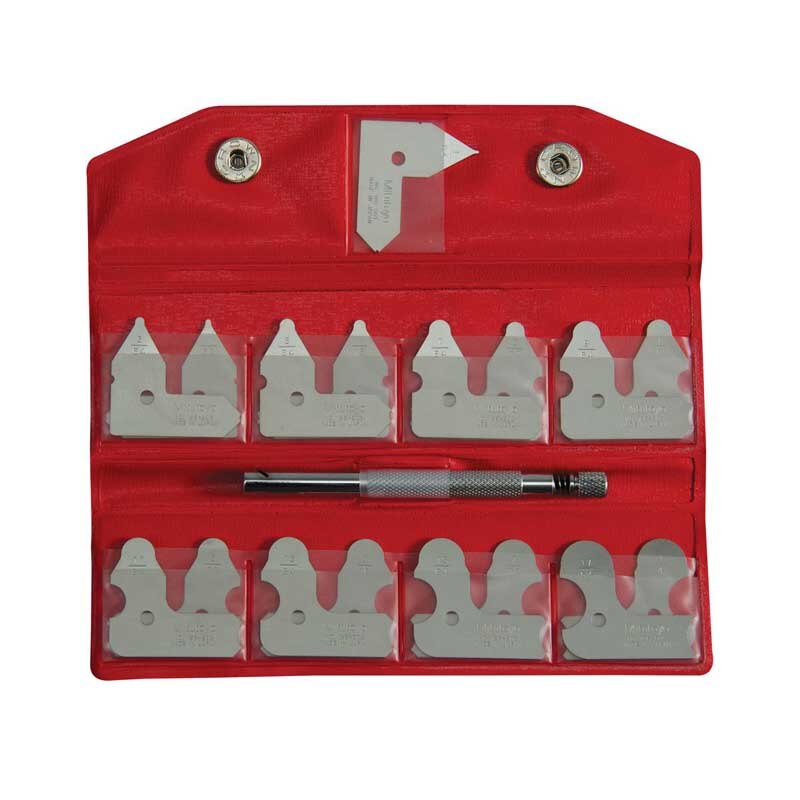 Mitutoyo 186-903 Radius Gage Set 17 Leaves