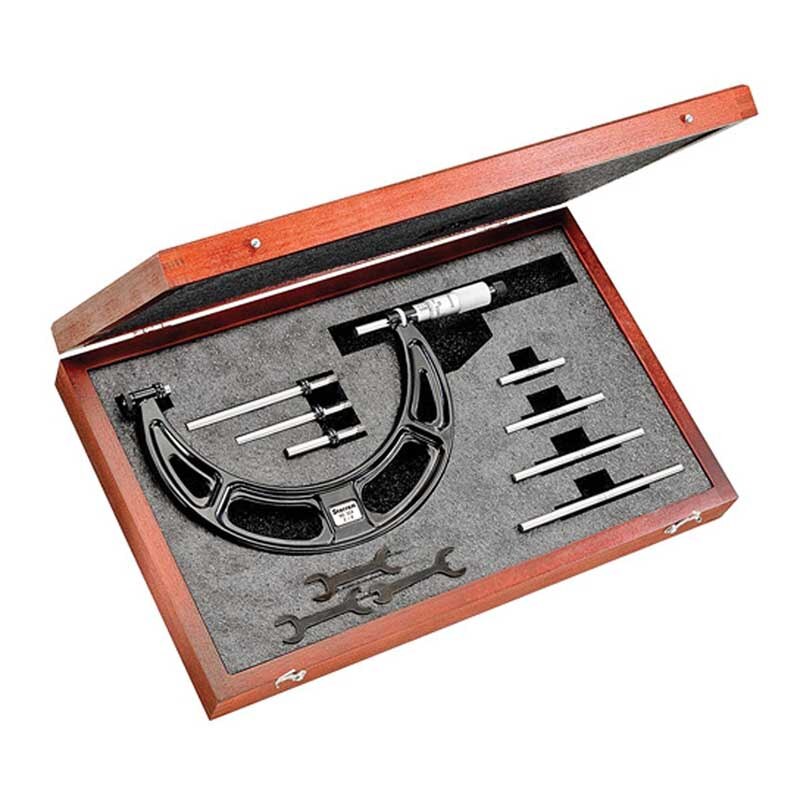 224ARLZ Micrometer Set; 2-6" Range-Ratchet, Lock Nut, Case