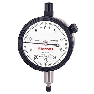 Starrett 25-131J Dial Indicator 2-1-4" .125" 0-25-0 Dial