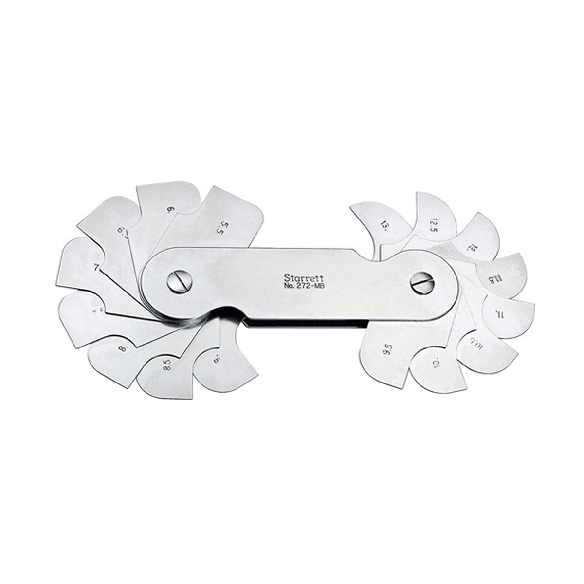 272MA Fillet-Radius Gage-Metric Reading 0.75-5mm 18 Leaves