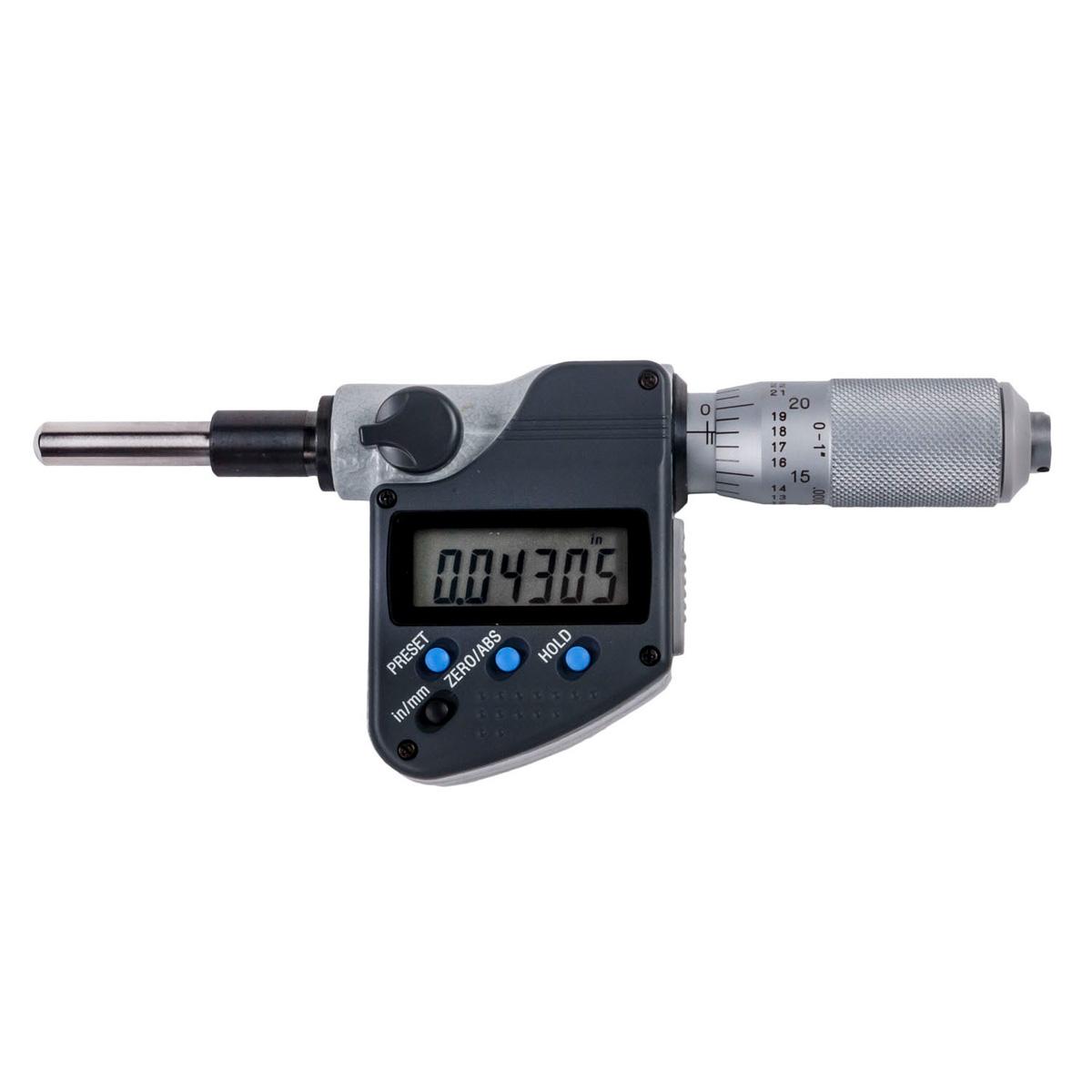 350-357-30 Digital Micrometer Head, 0-1"/0-25.4mm Clamp Nut SPC