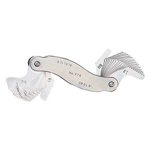 476 Screw Pitch Gage 30 Leaves 3-1-2-60 Threads-Inch