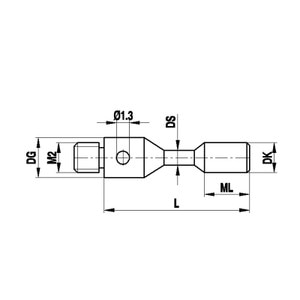 A-5004-0936 M2 Ø1.5 mm tungsten carbide cylinder, L 11 mm, ML 1.5 mm ...