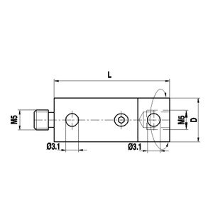 A-5555-0099 M5 titanium rotary adaptor, L 30 mm, for Zeiss applications