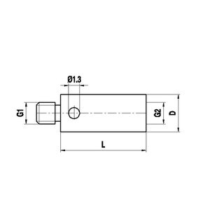 A-5555-0306 M2 to M3 stainless steel adaptor, L 10 mm, for Zeiss ...