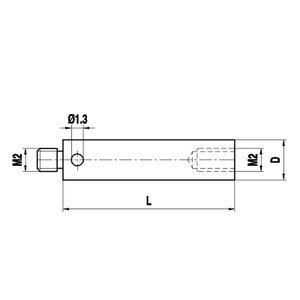 A-5555-2481 M2 stainless steel stylus extension, L 50 mm, for Zeiss ...
