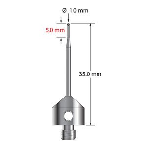 AFG-1035-L-SN M5 1 mm Silicon Nitride tipped, Cylinder Stylus, L 35.0 ...