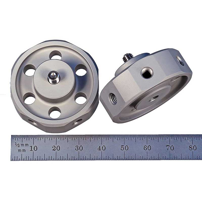 HUB-6 M5 hub with six radial tapped holes & one axial tapped thru hole