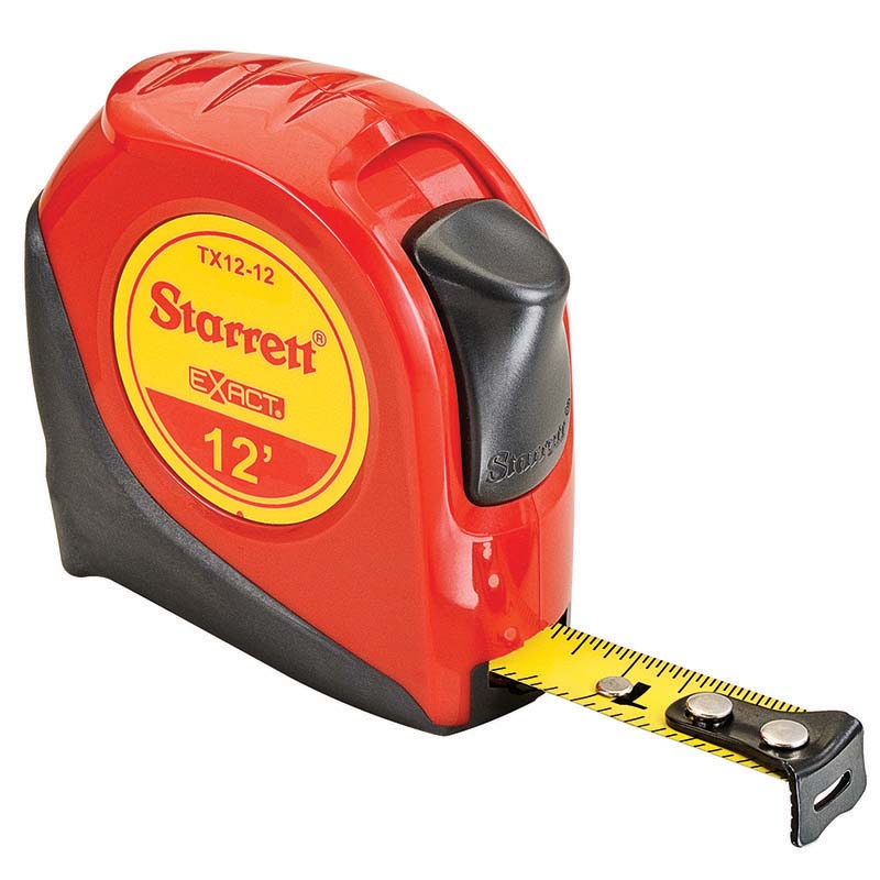 KTX12-12-N Tape Measure Exact 1/2" x 12' English Pocket Tape, Graduated ...