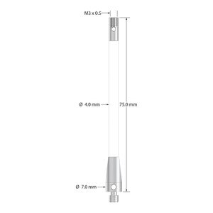 RM475-M3-C Thread adapter, M4 male to M3 female. Ceramic with stainless ...
