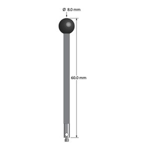 TM2-8060-G-SN M2 6 mm Silicon Nitride tipped, Cylinder Stylus, L 60.0 ...